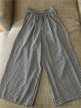 Zara | Pants & Jumpsuits | Zara Gingham Wide Leg Pants | Poshmark